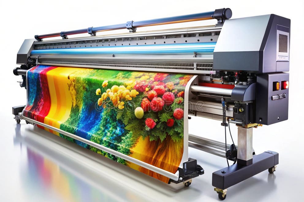 "Large Format Inkjet Printer Working with Fresh Colors Stock ...