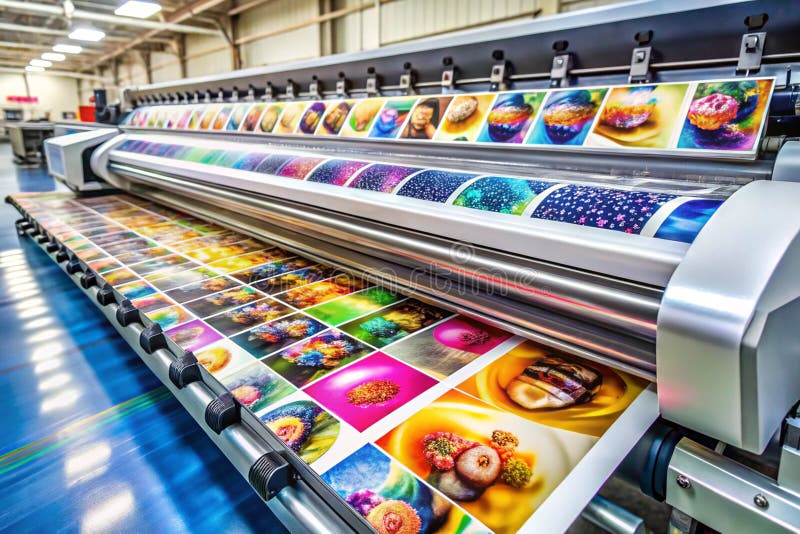 Large Format Inkjet Printer Working on Sticker Sheets with Branding ...