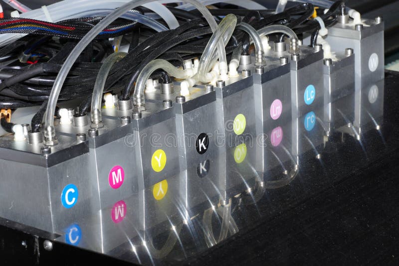 Large Format Plotter Ink Cartridge Stock Photo - Image of color ...