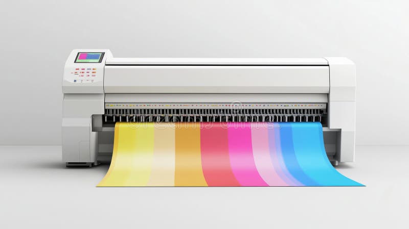 Large Format Printer with Colorful Gradient Printout Stock Image ...