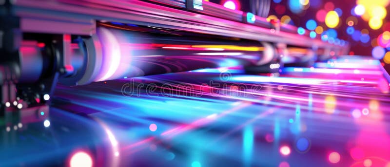Large Format Printer Creating Vibrant Art. Generative Ai Stock ...
