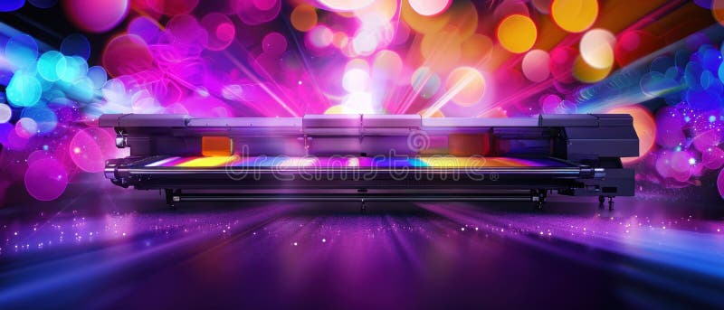 Large Format Printer Creating Vibrant Art. Generative Ai Stock ...