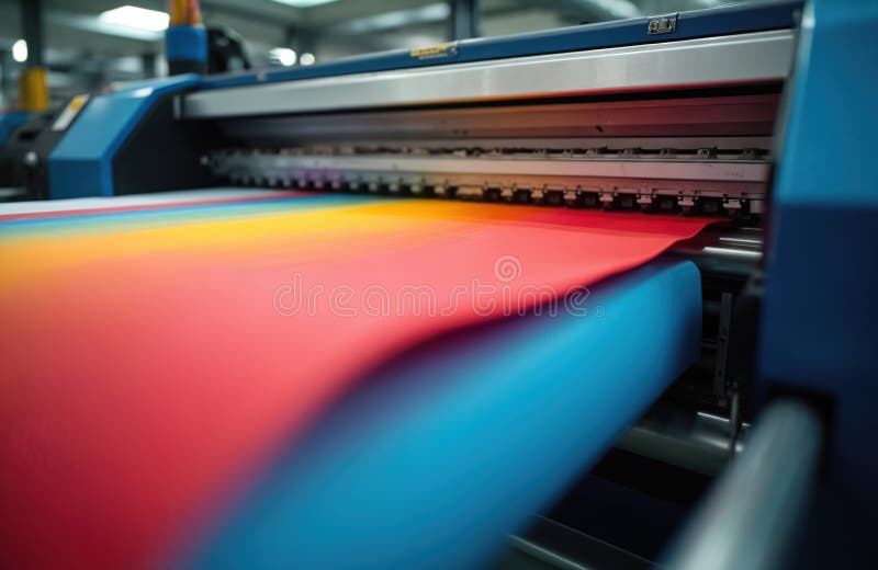Large Format Printer in Graphic Design Factory. Industrial Equipment ...