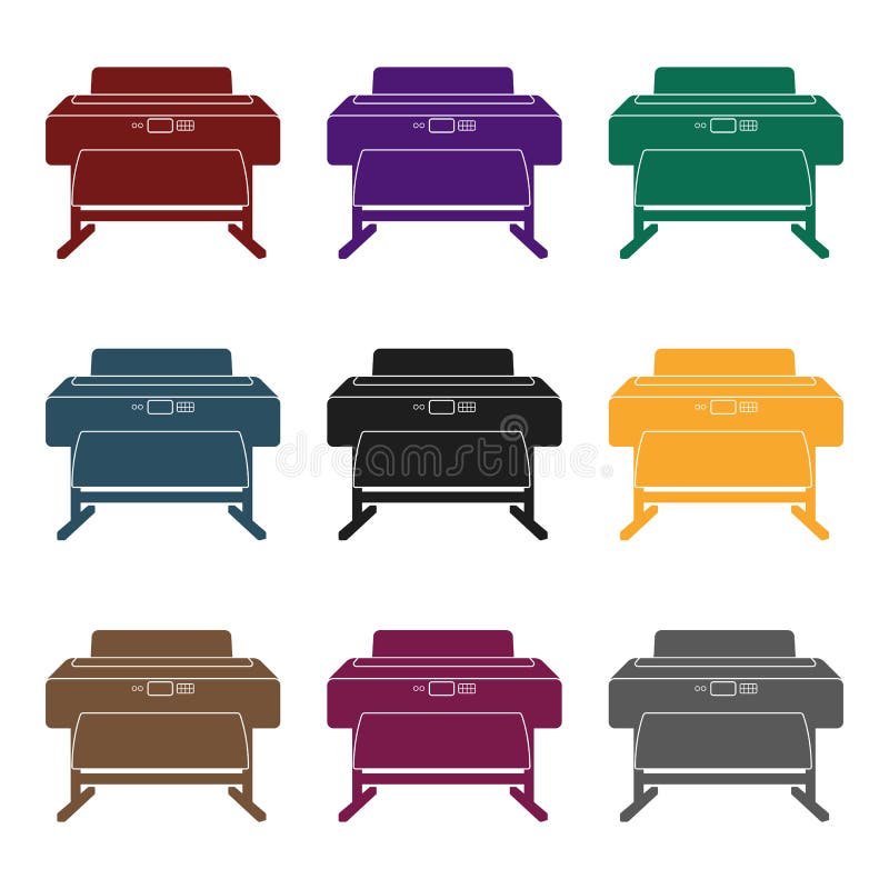 Large Format Printer Icon in Black Style Isolated on White Background ...