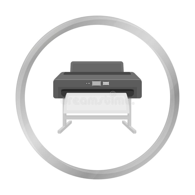 Large Format Printer Icon Isolated on White. Typography Symbol Stock ...