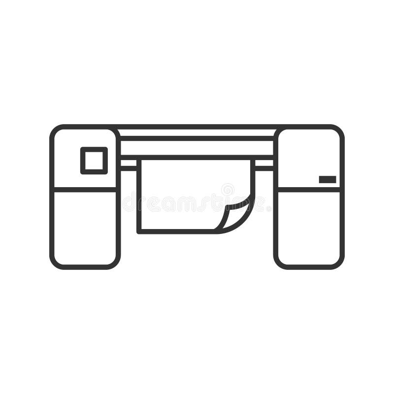 Large Format Printer Linear Icon Stock Vector - Illustration of digital ...