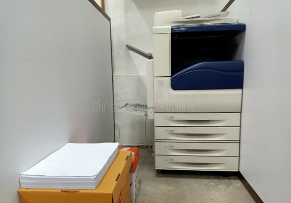 Large Format Printer with Paper O Stock Photo - Image of format ...