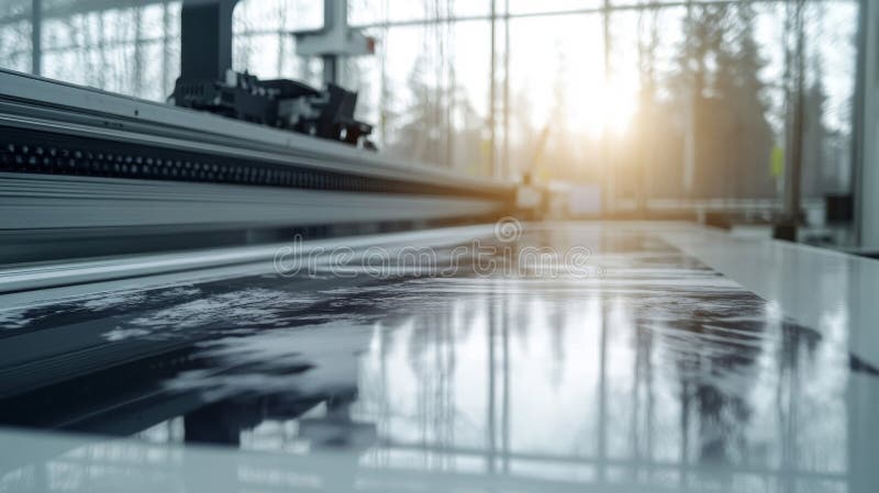 Large Format Printer Printing a Monochrome Image Stock Illustration ...