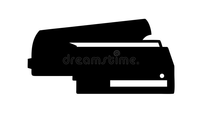 Large Format Printer, TopDown View Silhouette, Vector Design Generative ...