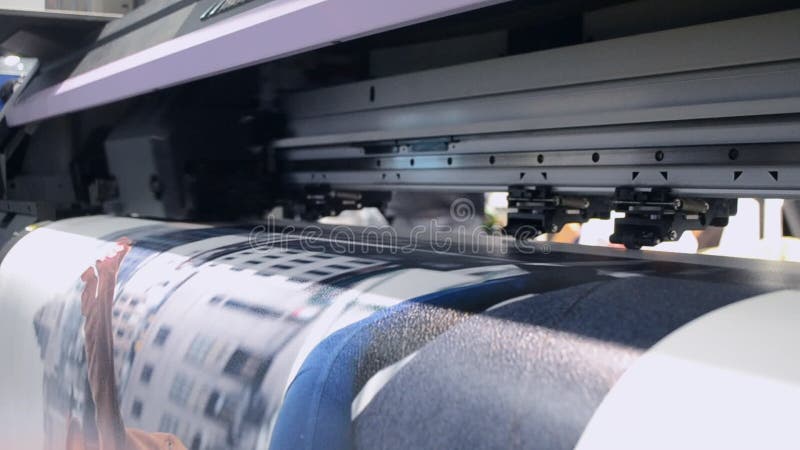Large format printer works stock footage. Video of commercial - 142918672