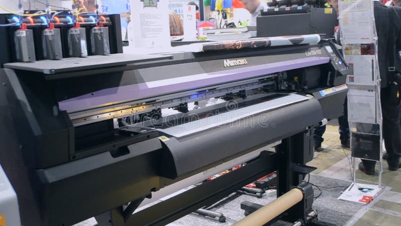 Large Format Colorful Printing - UV Digital Flatbed Printer during Work ...