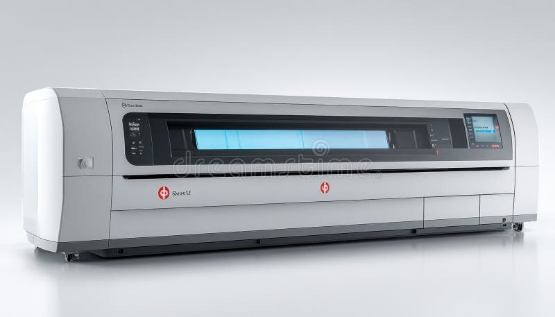 Modern Wide Format Printer with Digital Display Stock Illustration ...