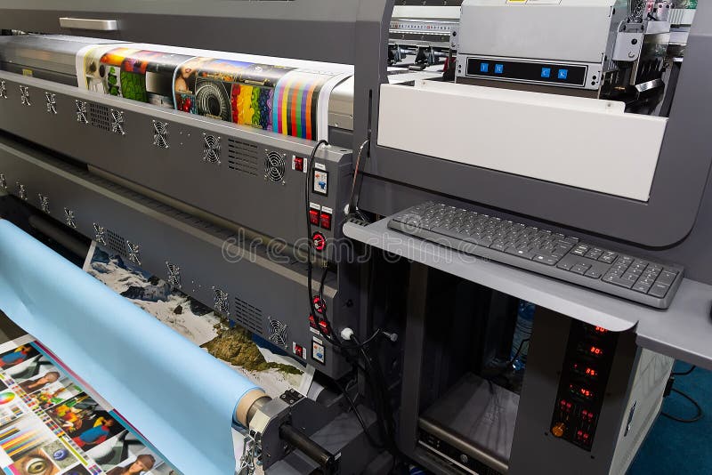Large Format Printing Machine in Operation Stock Image - Image of ...