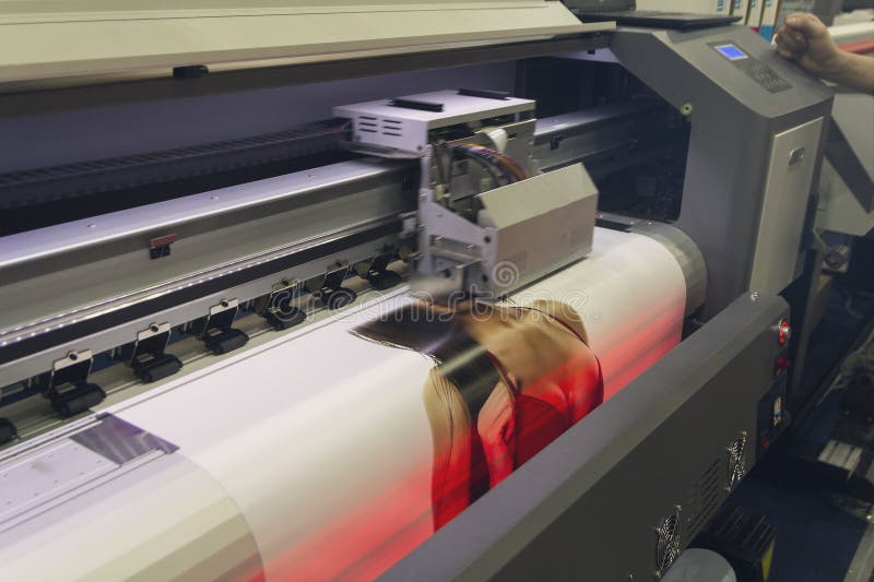 Large Format Printing Machine in Operation Stock Image - Image of ...