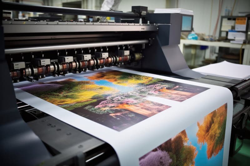 Large Format Printing Machine in Operation. Industry Stock Image ...