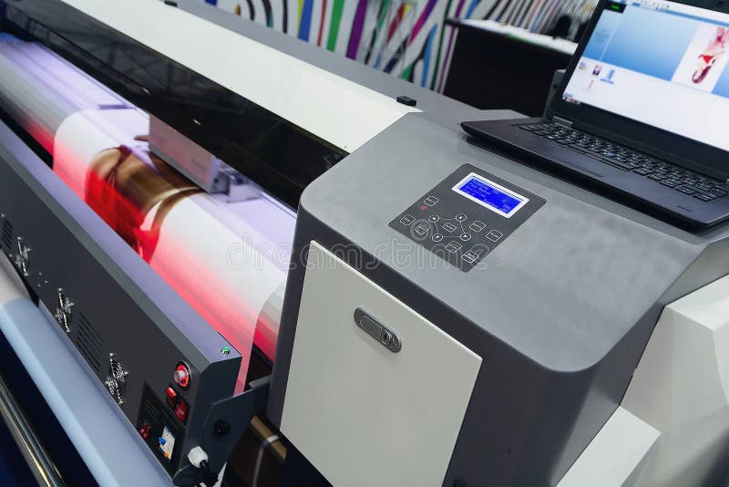 Large Format Printing Machine in Operation Stock Image - Image of ...