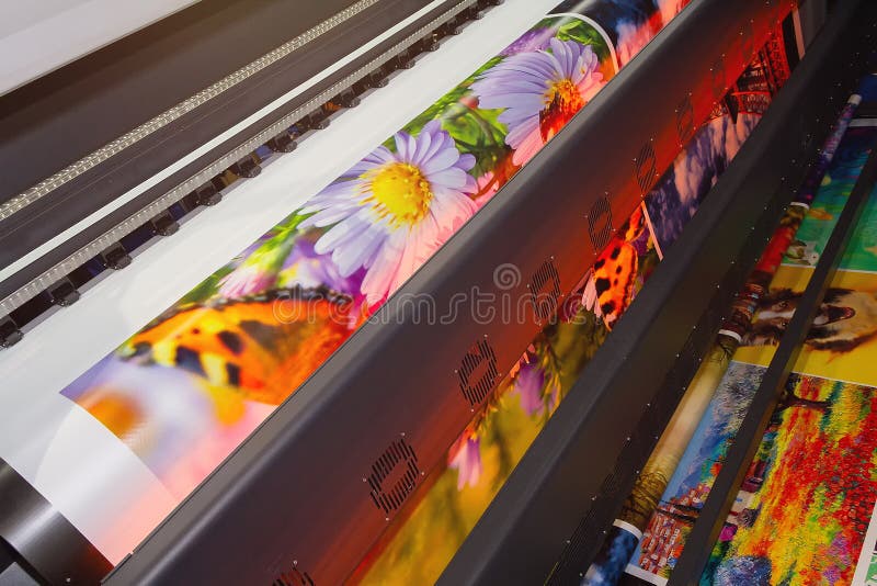 Large Format Printing Machine in Operation Stock Photo - Image of multi ...