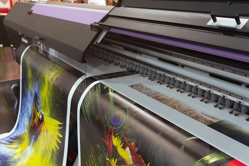 Large Format Printing Machine in Operation. Production and Printing ...