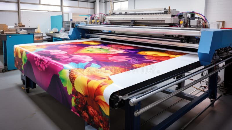 Large Format Printing Machine in Operation Stock Photo - Image of ...