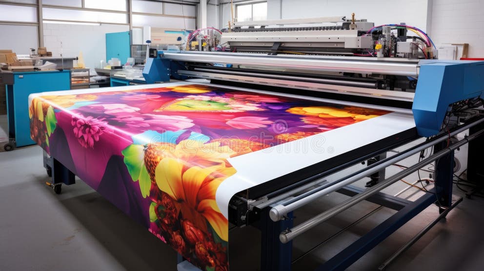 Large Format Printing Machine in Operation Stock Photo - Image of ...