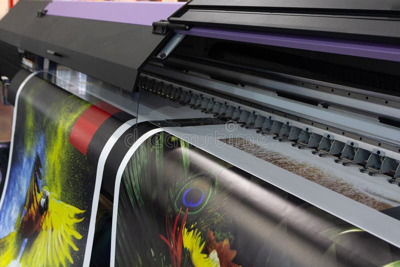Large Format Printing Machine in Operation Stock Image - Image of empty ...