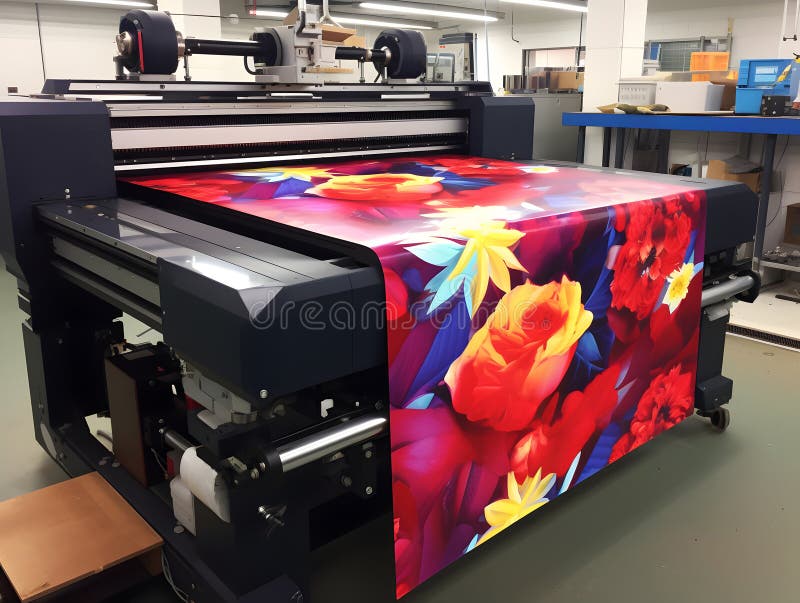 Large Format Printing Machine in Operation. Print on Vinyl or Paper or ...