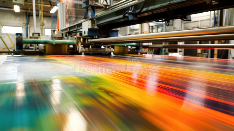 Large Format Printing Machine in Operation. Production and Printing ...