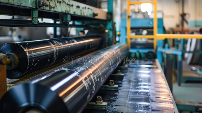 Large Format Printing Machine in Operation. Production and Printing ...