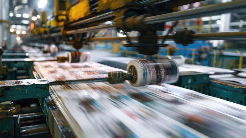 Large Format Printing Machine in Operation. Production and Printing ...