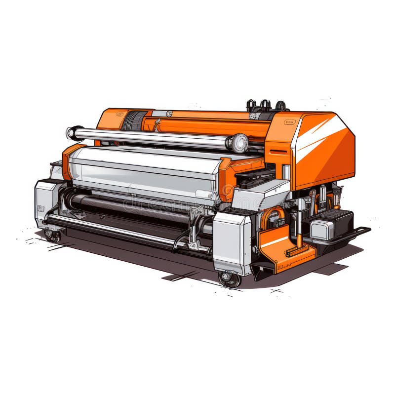 Large Format Printing Machine in Operation. Industry Stock Image ...