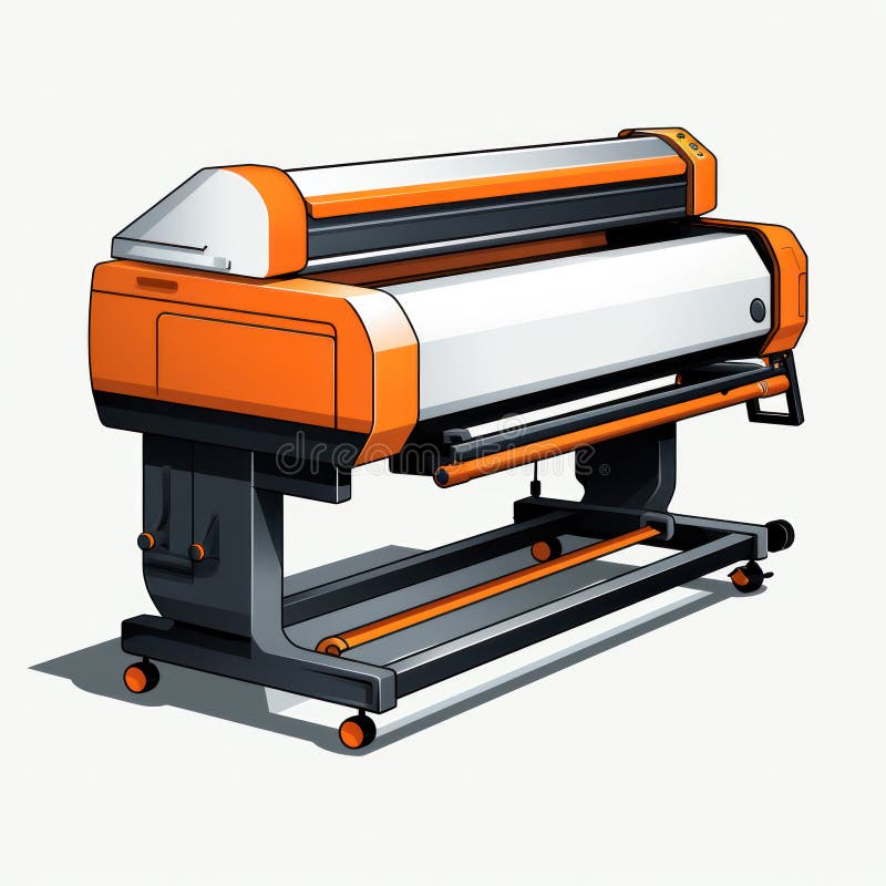 Large Format Printing Machine on White Background. Industry Stock ...