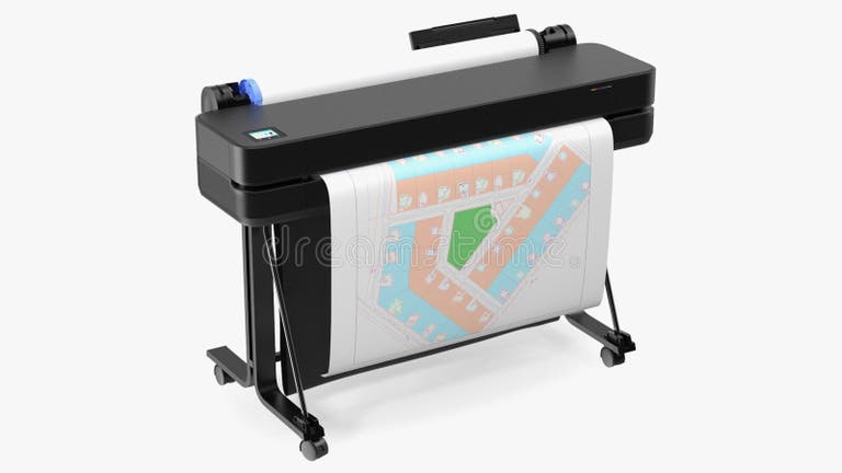 Large Format Professional Plotter with Rolling Stand Stock Photo ...