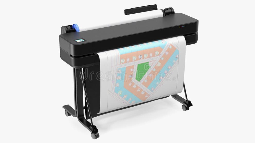 Large Format Professional Plotter with Rolling Stand Stock Photo ...