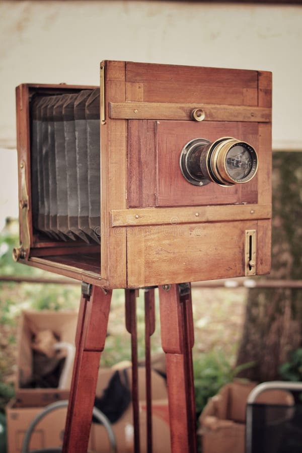 Large Format Vintage Wooden Camera Editorial Photography - Image of ...