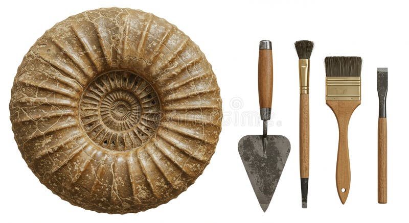 A Large Fossilized Ammonite Specimen with a Spiral Shell Structure ...