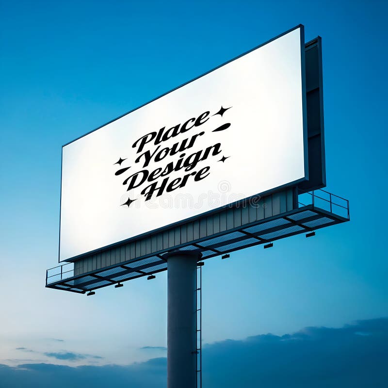 Large Freestanding Billboard with Cursive Placeholder Text Stock ...