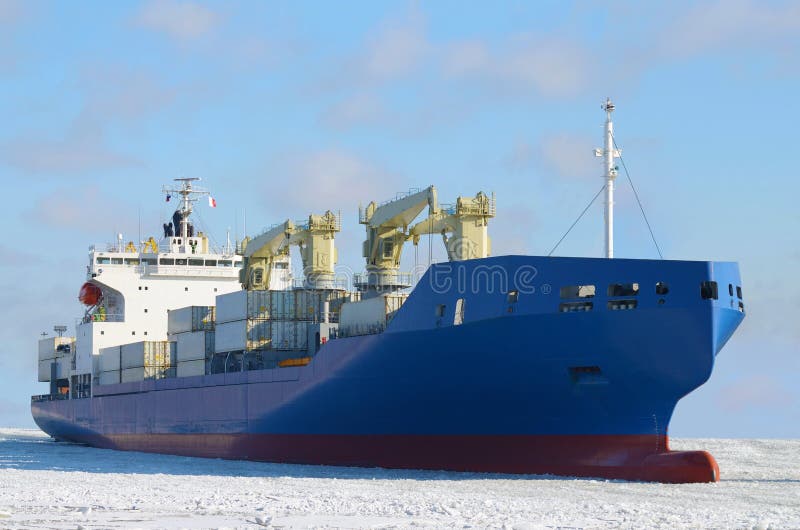 A large cargo ship. stock image. Image of transport - 127628687