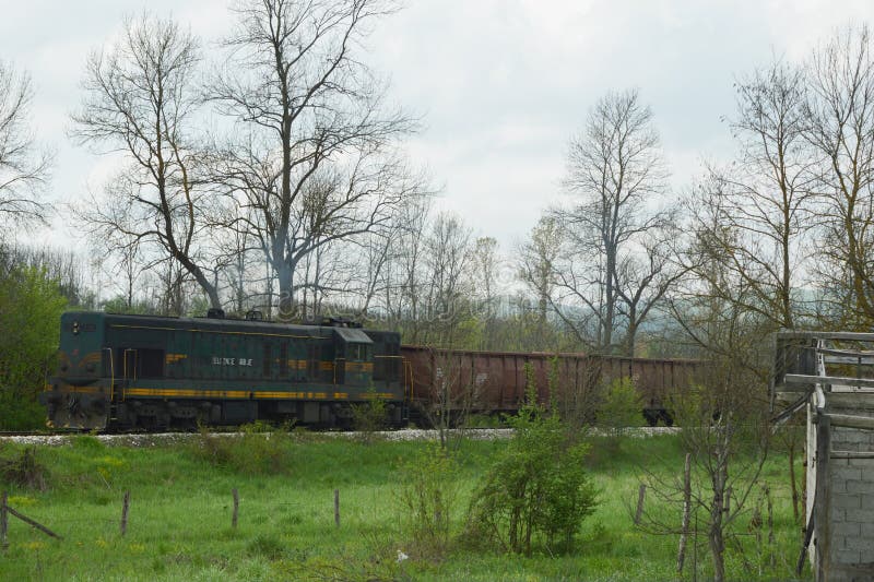 Large Freight Train on the Plain Stock Image - Image of freight, train ...