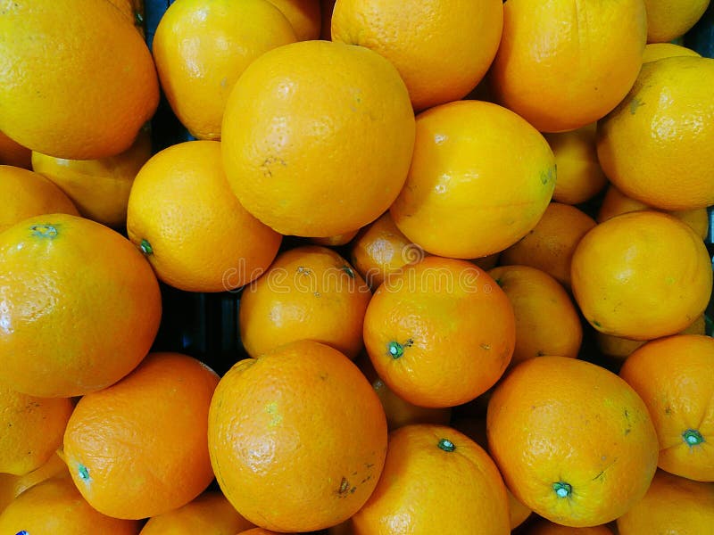 Large Fresh Navel Oranges in Supermarket for Background Stock Photo ...