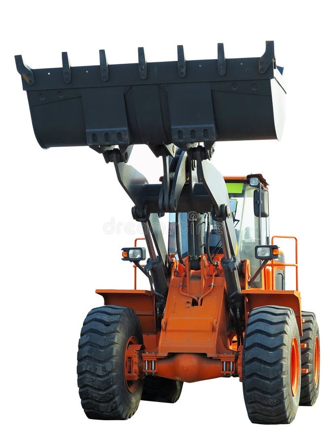 Large Front Loader Excavator Construction Machinery Equipment Isolated ...