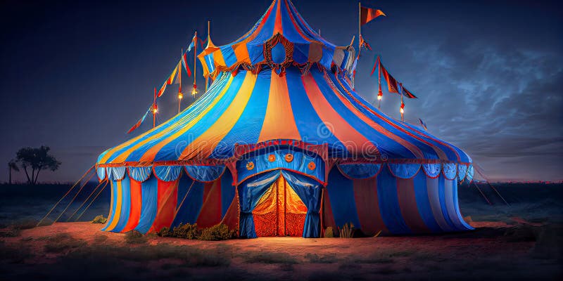 Large Fun Circus Orange in Blue Hour Magic Soft Light Stock ...