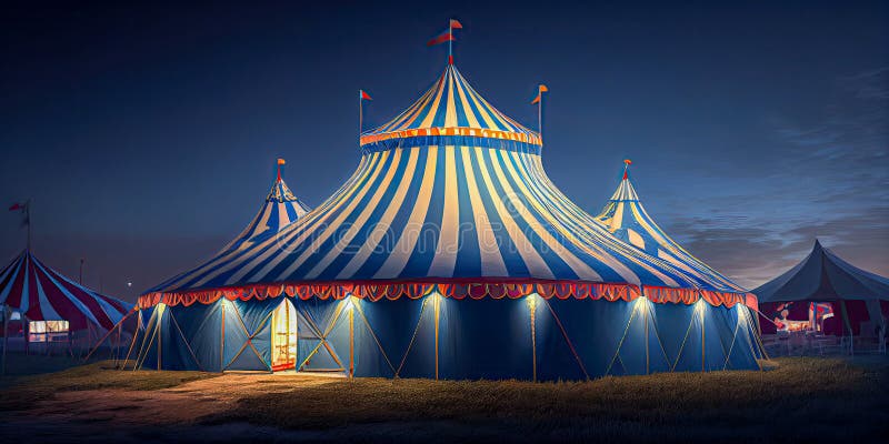 Large Fun Circus Orange in Blue Hour Magic Soft Light Stock ...