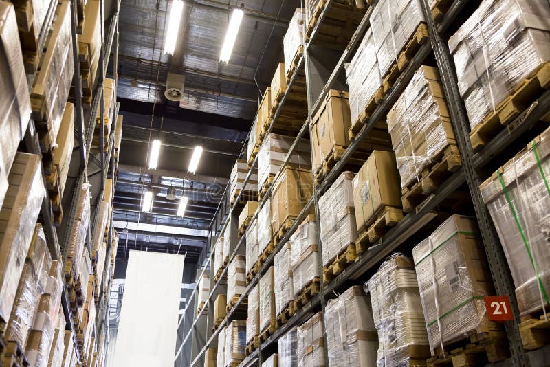 Large furniture warehouse stock image. Image of perspective - 31737527