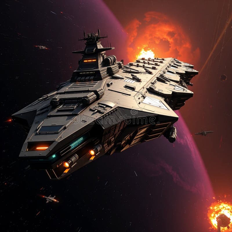 Space Battle Cruiser stock illustration. Illustration of astronomy ...