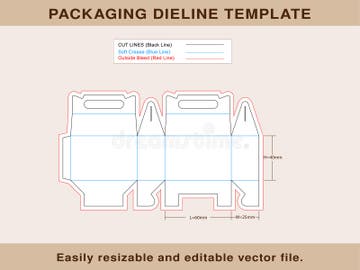 Large Gable Box Dieline Template Design Stock Vector - Illustration of ...