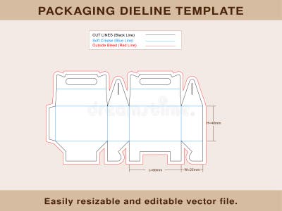 Large Gable Box Dieline Template Design Stock Vector - Illustration of ...