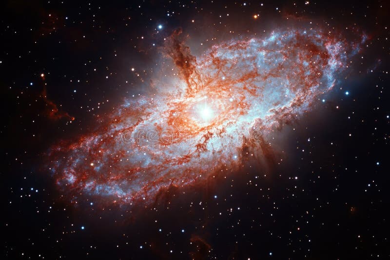 A Large Galaxy with a Single Star at Its Center Stock Image - Image of ...