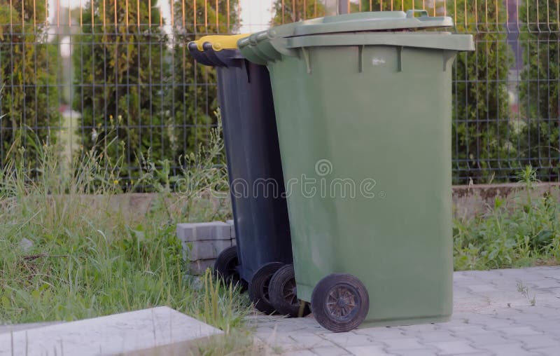 Large Garbage Bins - Waste Selection. Stock Image - Image of standing ...