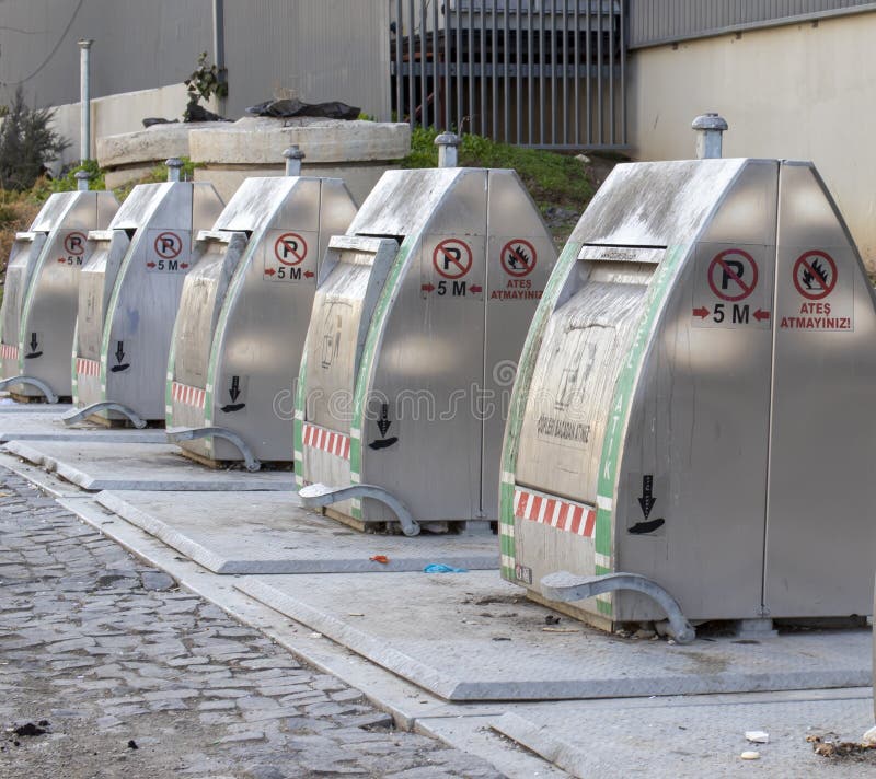 Large garbage containers editorial stock image. Image of collection ...