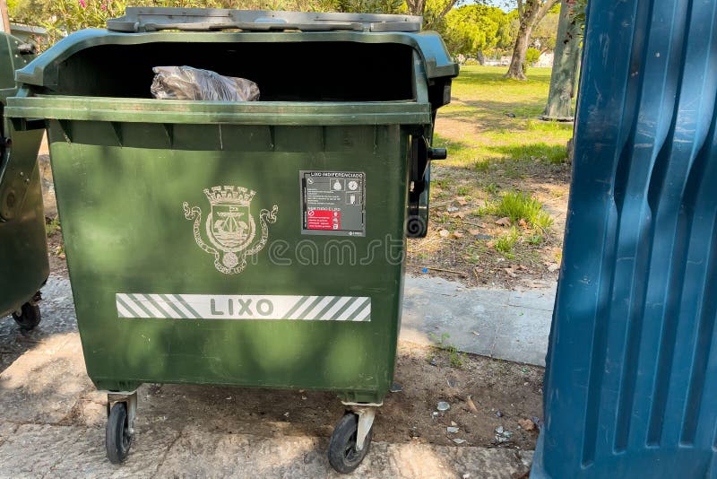 Large Garbage Containers Outdoors in Lisbon Editorial Stock Image ...